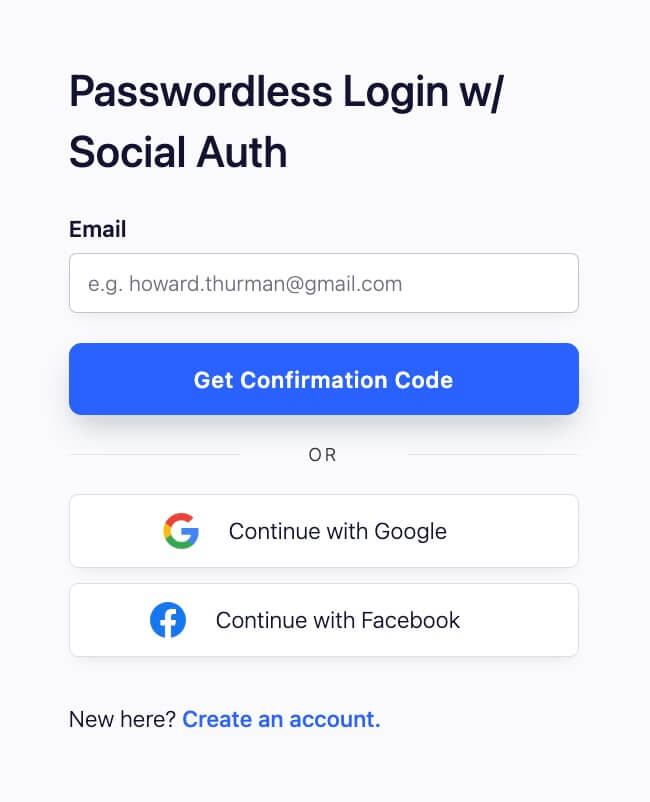 Passwordless Login + Social Login | Free Webflow Component